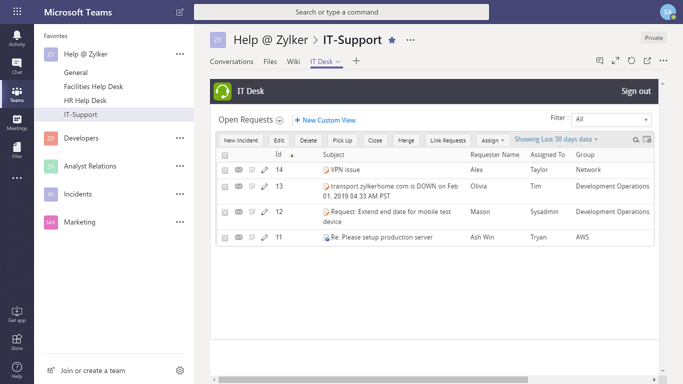 Integrera Servicedesk Plus med Microsoft Teams | Inuit